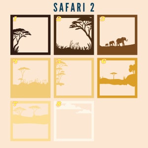 Elephant Safari Shadow Box SVG Template, African Papercut Lightbox ...