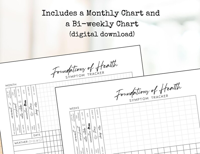 Symptoms Tracker PDF | Wellness Tracker - Etsy
