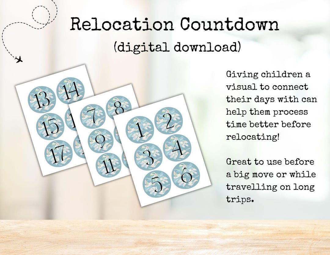 Moving Countdown Cards: Visual Transition Aid (printable Digital ...