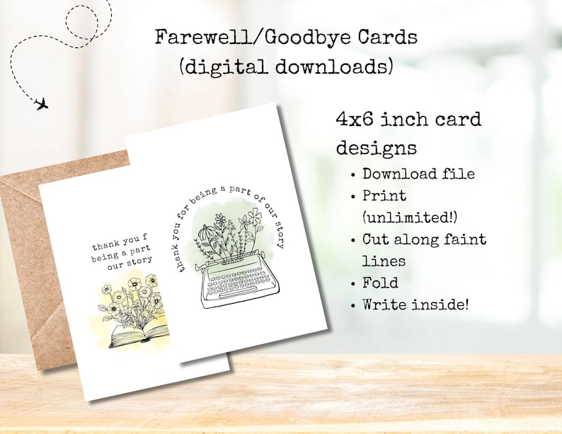 Printable Goodbye Cards (printable) - Etsy