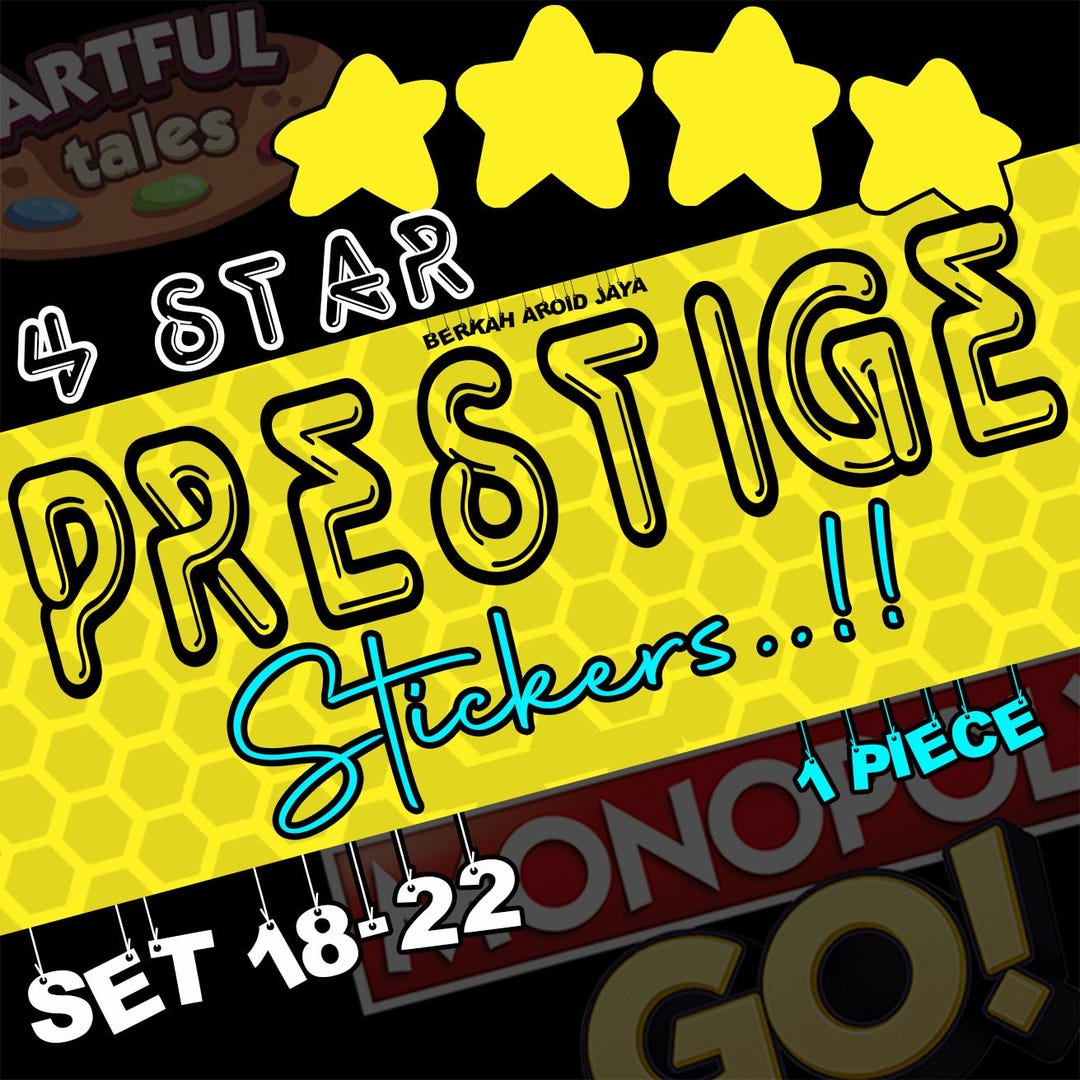 Prestige Album Monopoly_go Stickers 4 Star Set 18 to 21 Artfull Tales ...