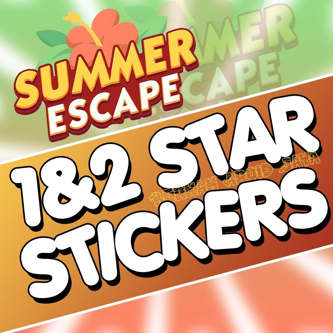 Monopoly_go Stickers 1 & 2 Stars Stickers - Summer Escape Album - 1pcs ...