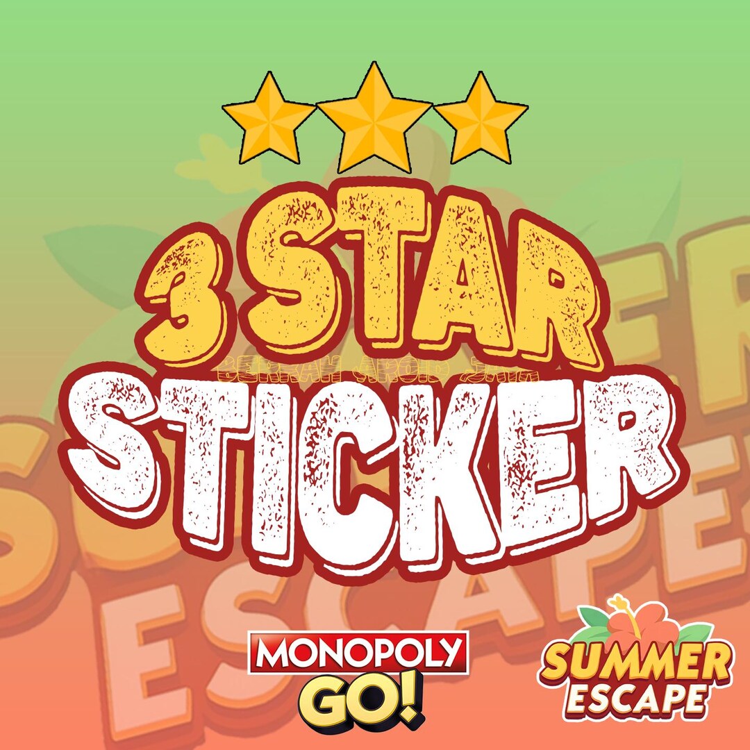 3 Stars Stickers Monopoly_go Summer Escape Album - 1 Piece / Order - Etsy