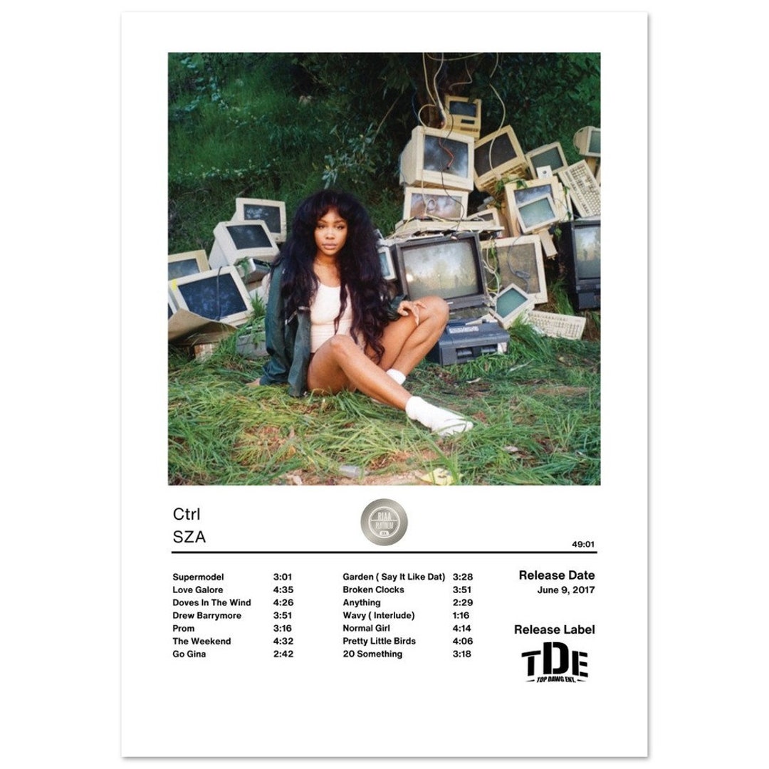 SZA Ctrl Album Cover Poster SZA Merch Song Track List Wall Art Music ...