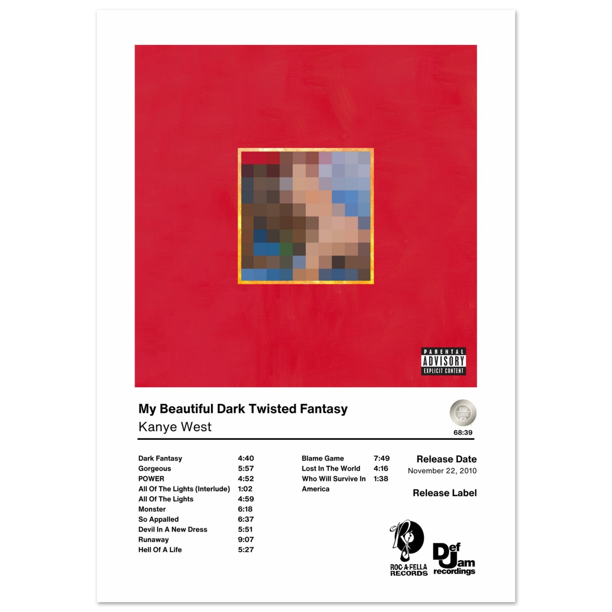 Kanye West's My Beautiful Dark Twisted Fantasy Track List Series Kanye ...