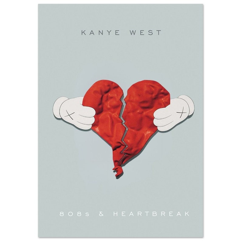 808s & Heartbreak KAWS Edition Poster Kanye West Poster Kanye West Rare ...