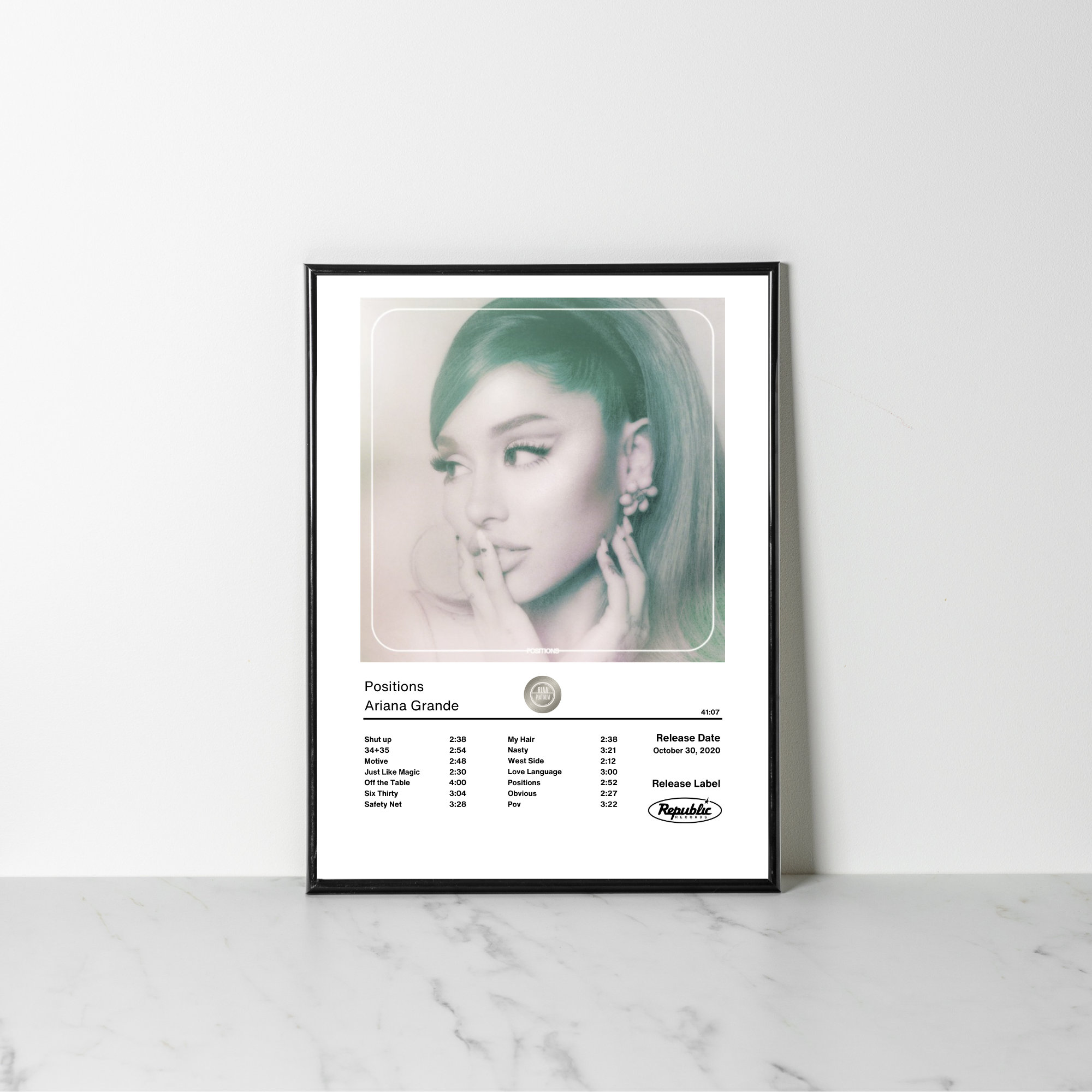 Positions Album Cover Poster Ariana Grande Poster Song Track List ...