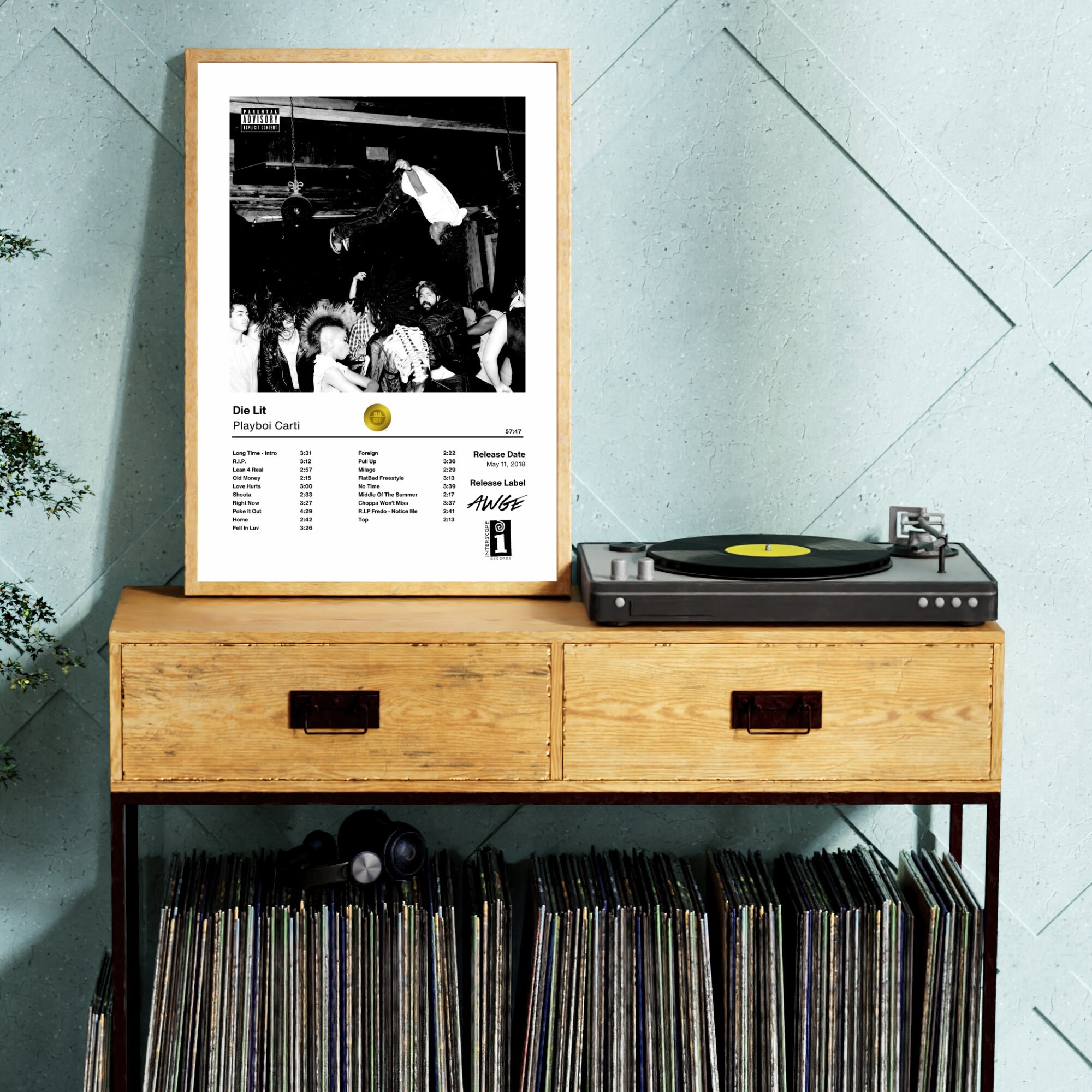 Playboi Carti Die Lit - Track List Series | Playboi Carti Poster sold ...