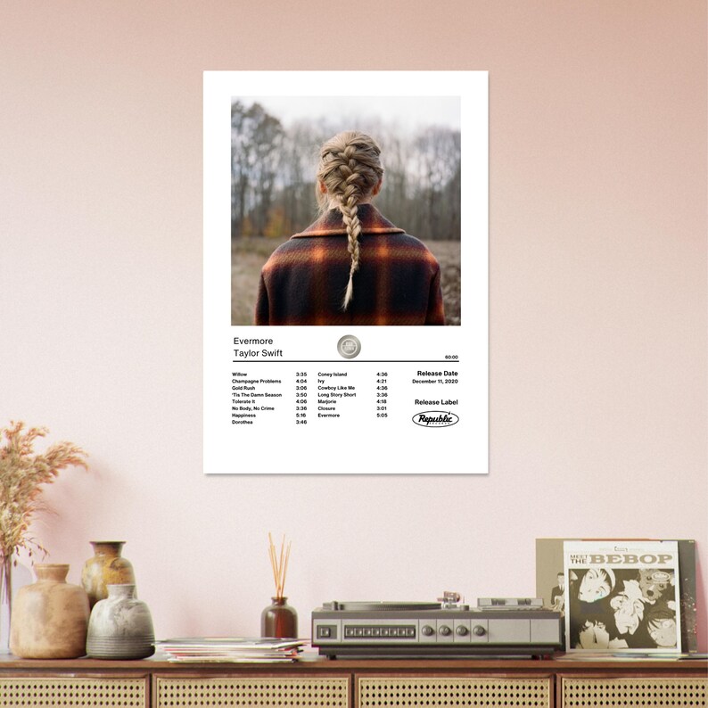 Evermore Album Cover Poster Song Track List Taylor Swift Poster Swiftie ...