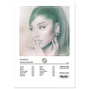 Positions Album Cover Poster Ariana Grande Poster Song Track List ...