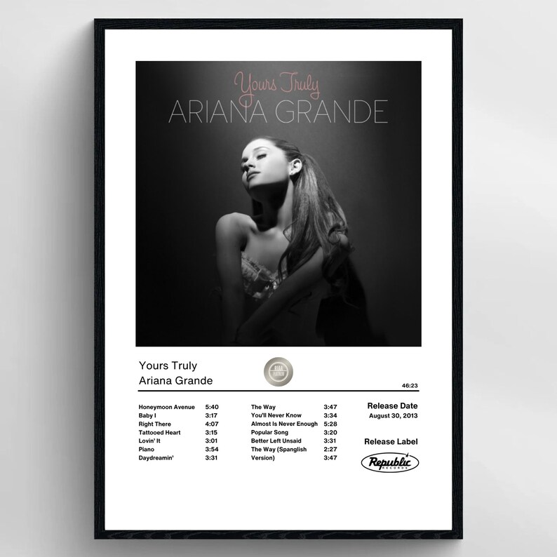 My Everything Album Cover Poster Ariana Grande Poster Song Track List ...