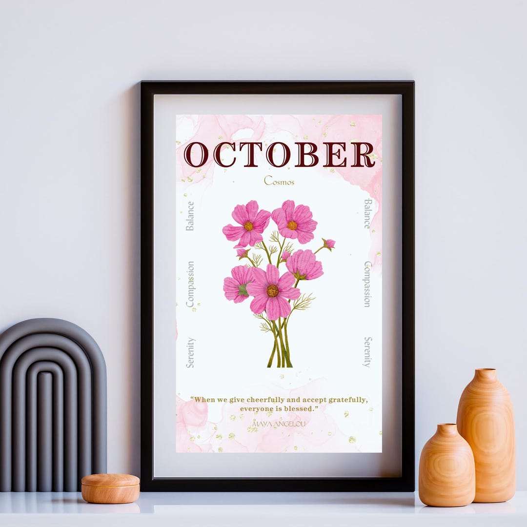 Birth Flower Bouquet: Cosmos Flower for October Birthday, Birth Flower ...