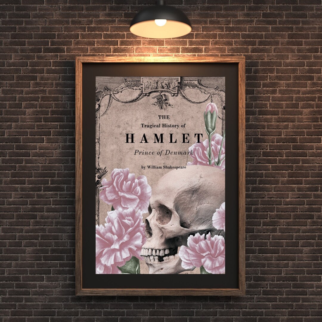 Hamlet Book Poster, William Shakespeare, Book Lover Gift, Book Cover ...