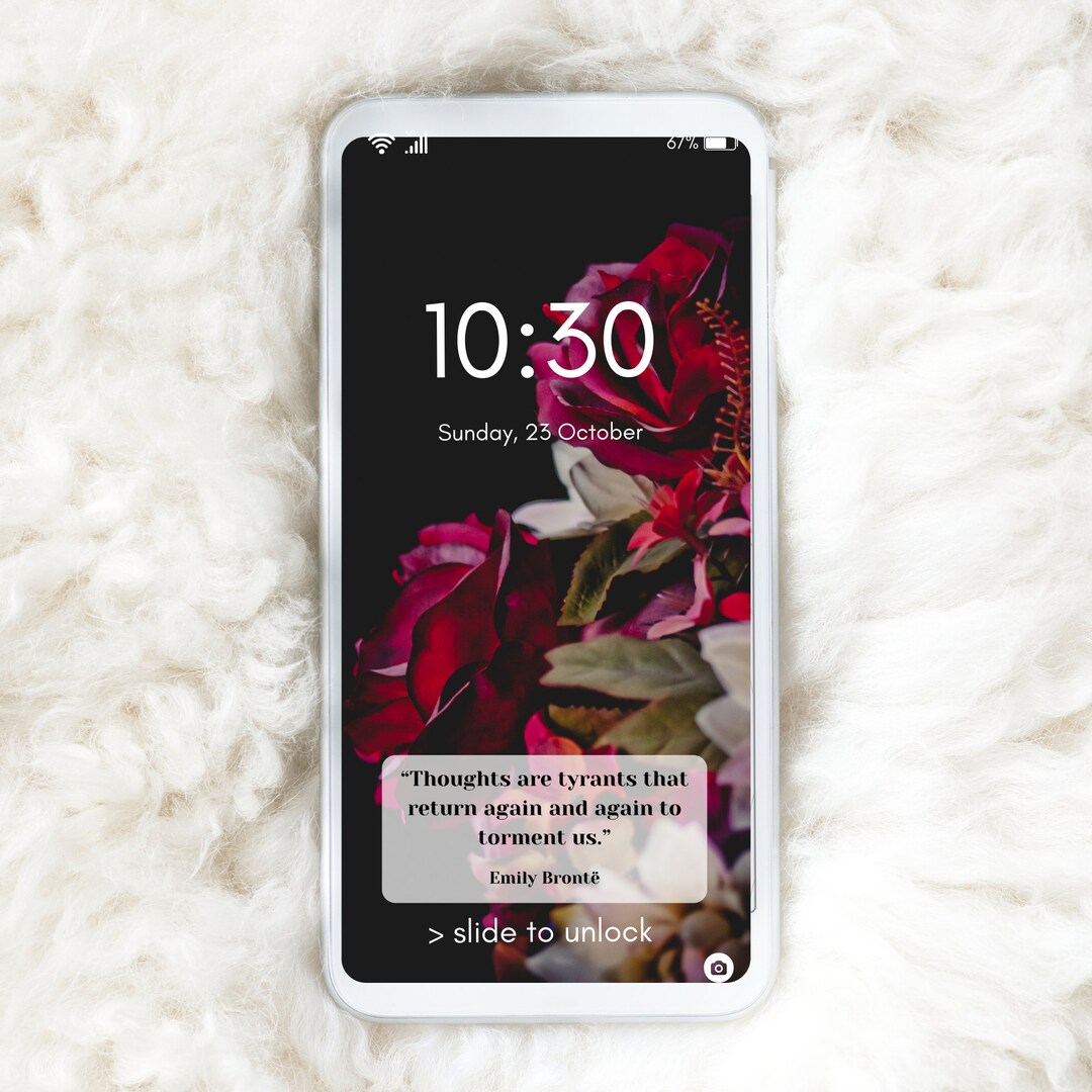 Dark Romance Floral Wallpaper for Android/ios With Book Quote From ...
