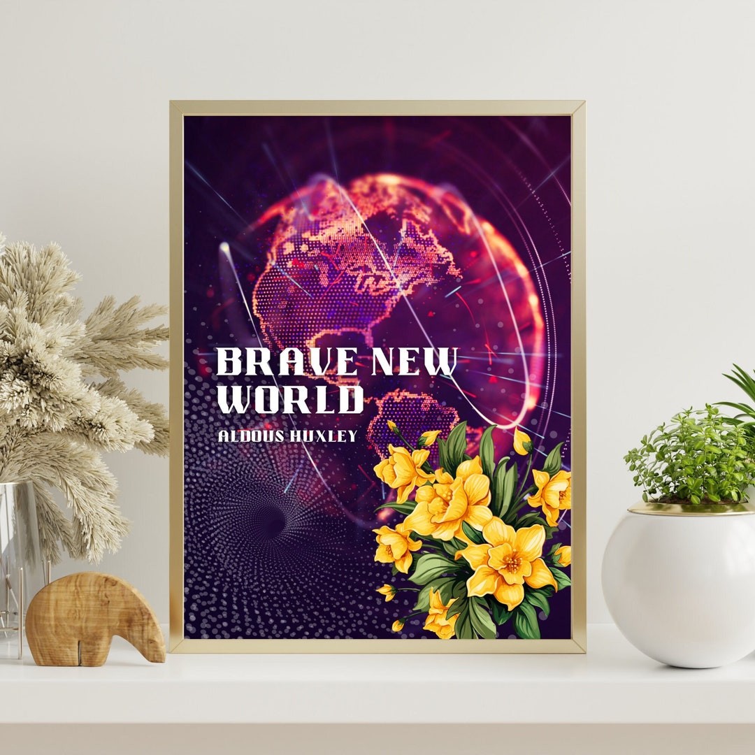 Brave New World Book Poster, Aldous Huxley, Ideal Gift for Book Lovers ...