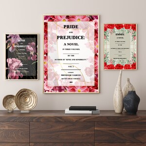 Jane Austen Poster Bundle Set, Gallery Wall Set, Set of 3 Prints, Ideal ...