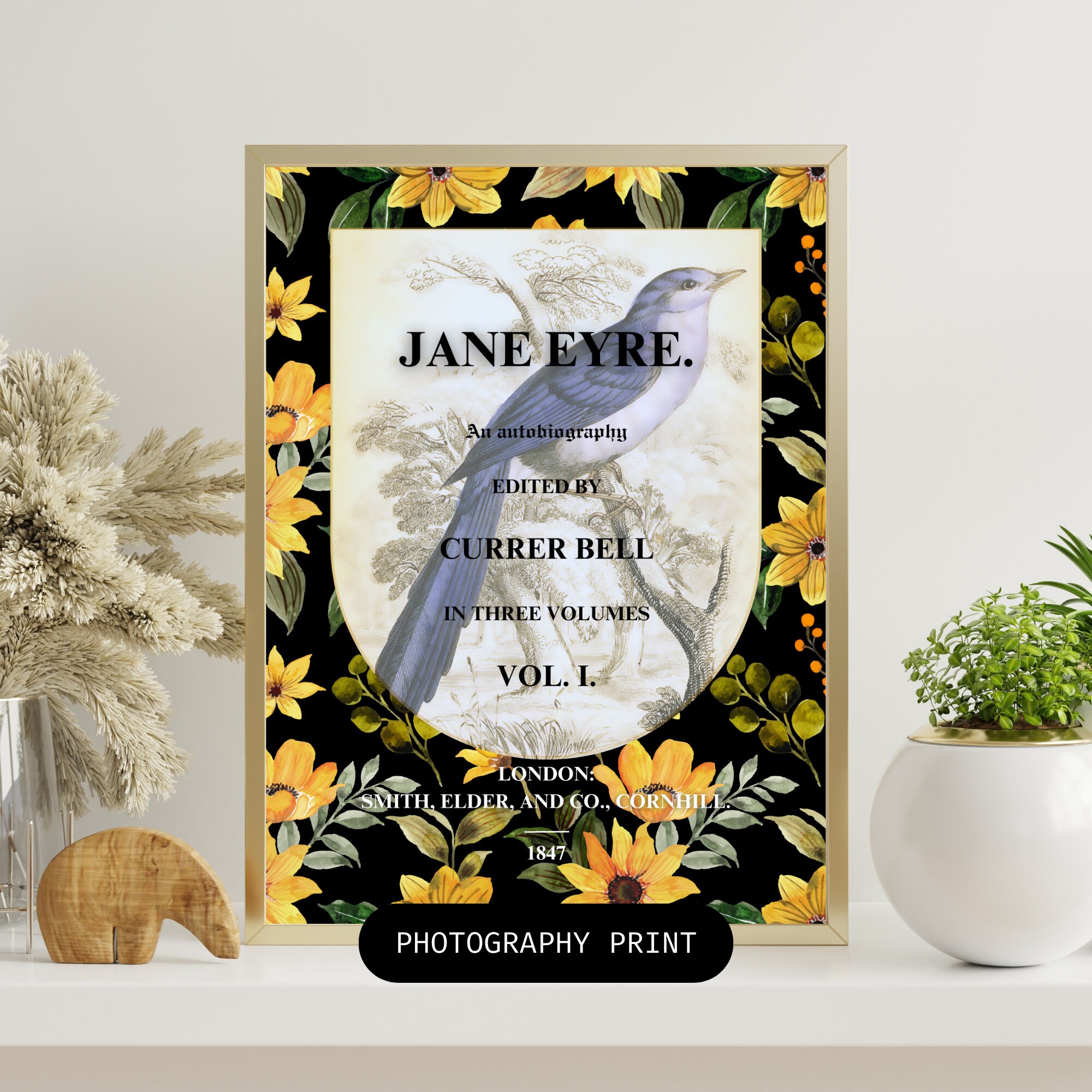 Jane Eyre Inspired Book Cover Poster, Charlotte Bronte, Literary Poster ...