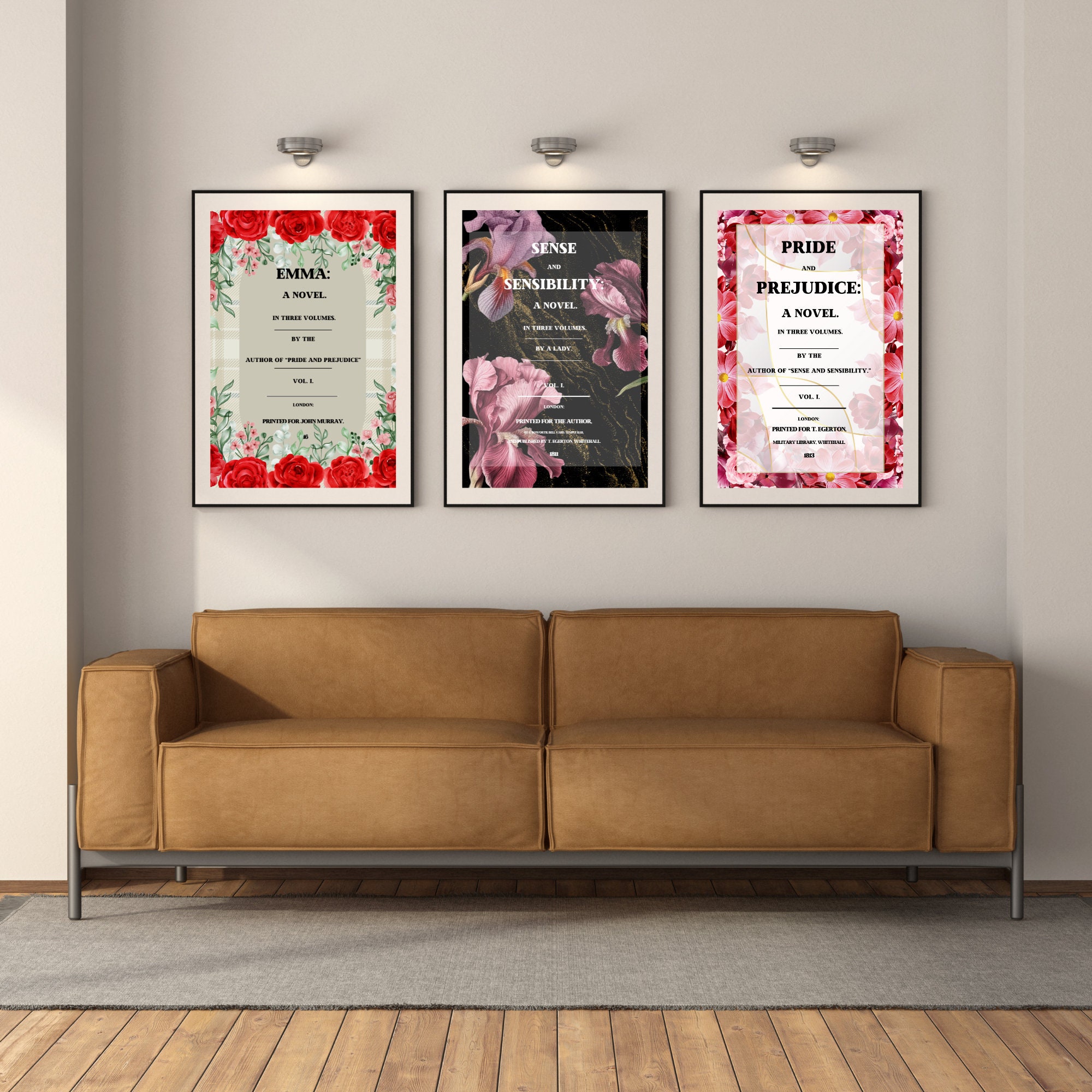 Jane Austen Poster Bundle Set, Gallery Wall Set, Set of 3 Prints, Ideal ...