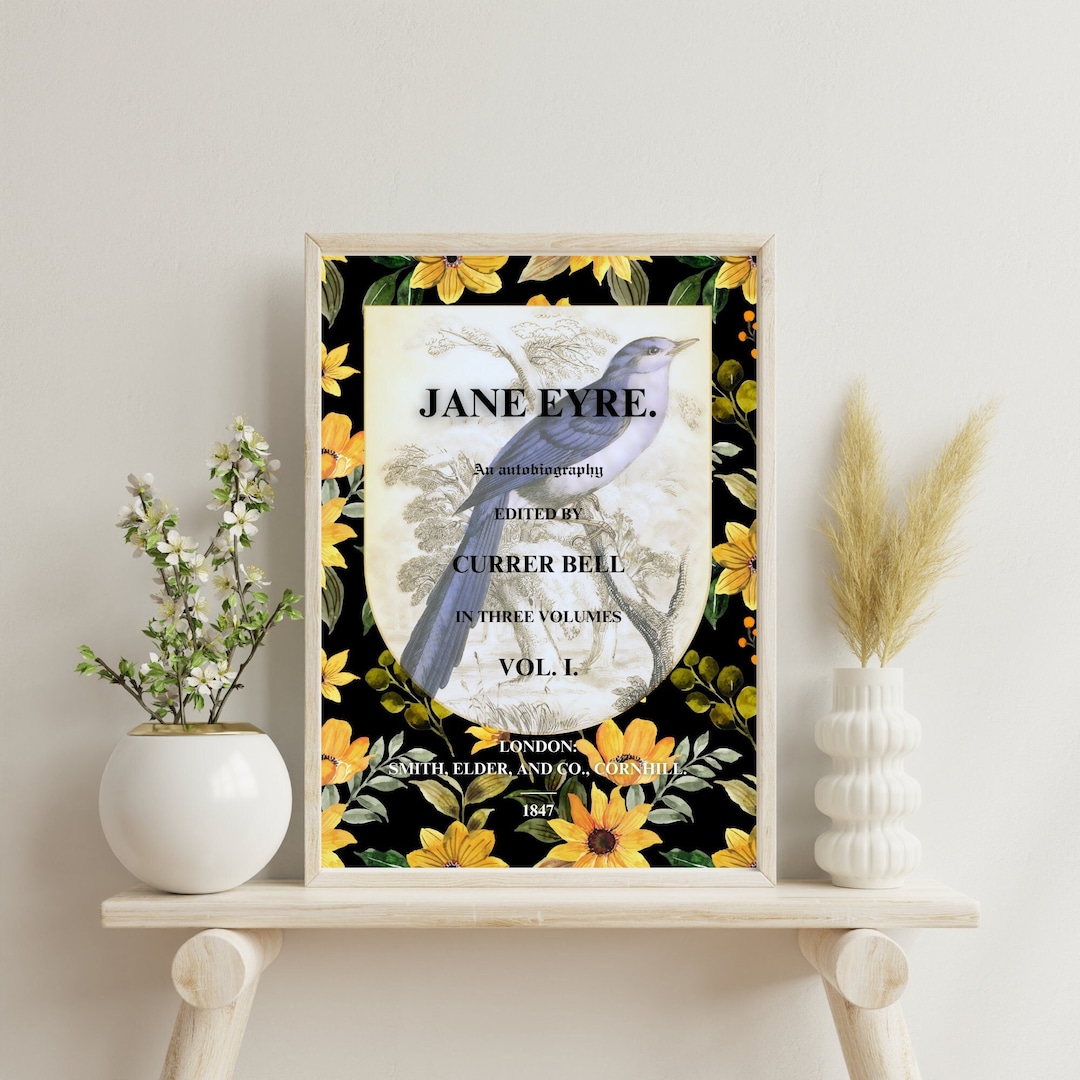 Jane Eyre Inspired Book Cover Poster, Charlotte Bronte, Literary Poster ...