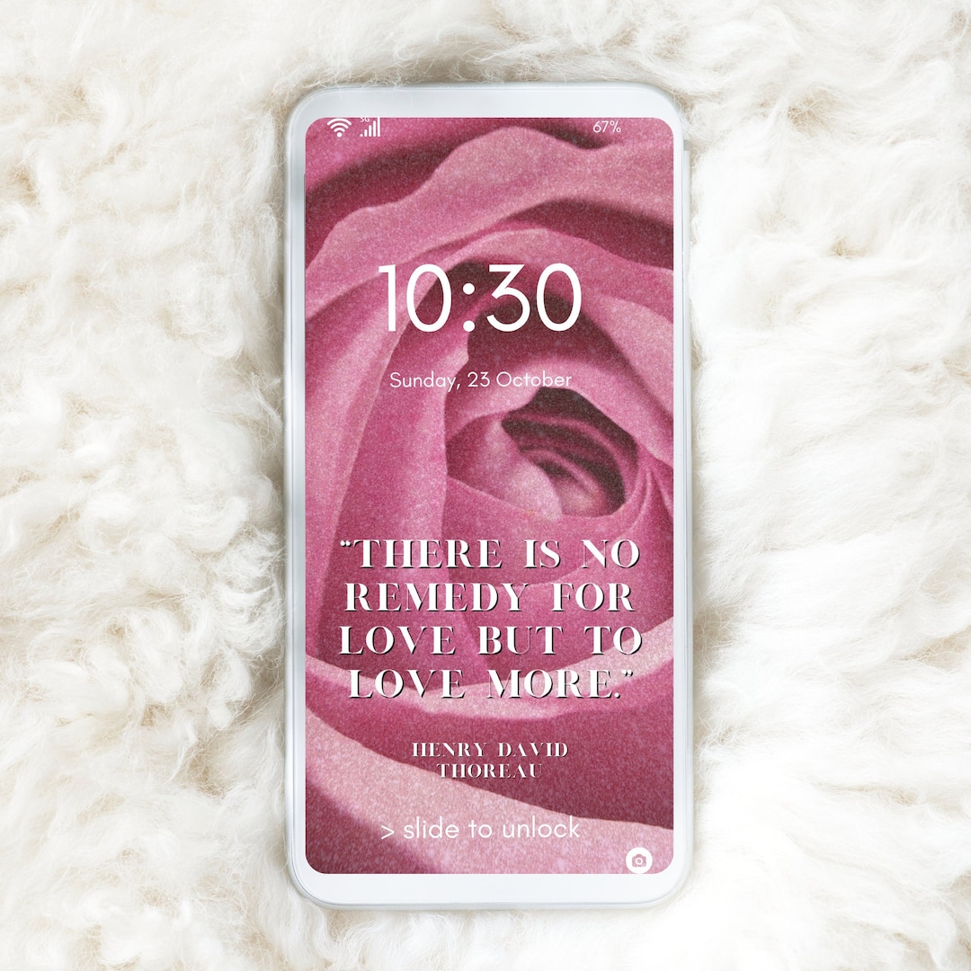 Romance Aesthetic Floral Wallpaper for Android/ios With Romantic Quote ...
