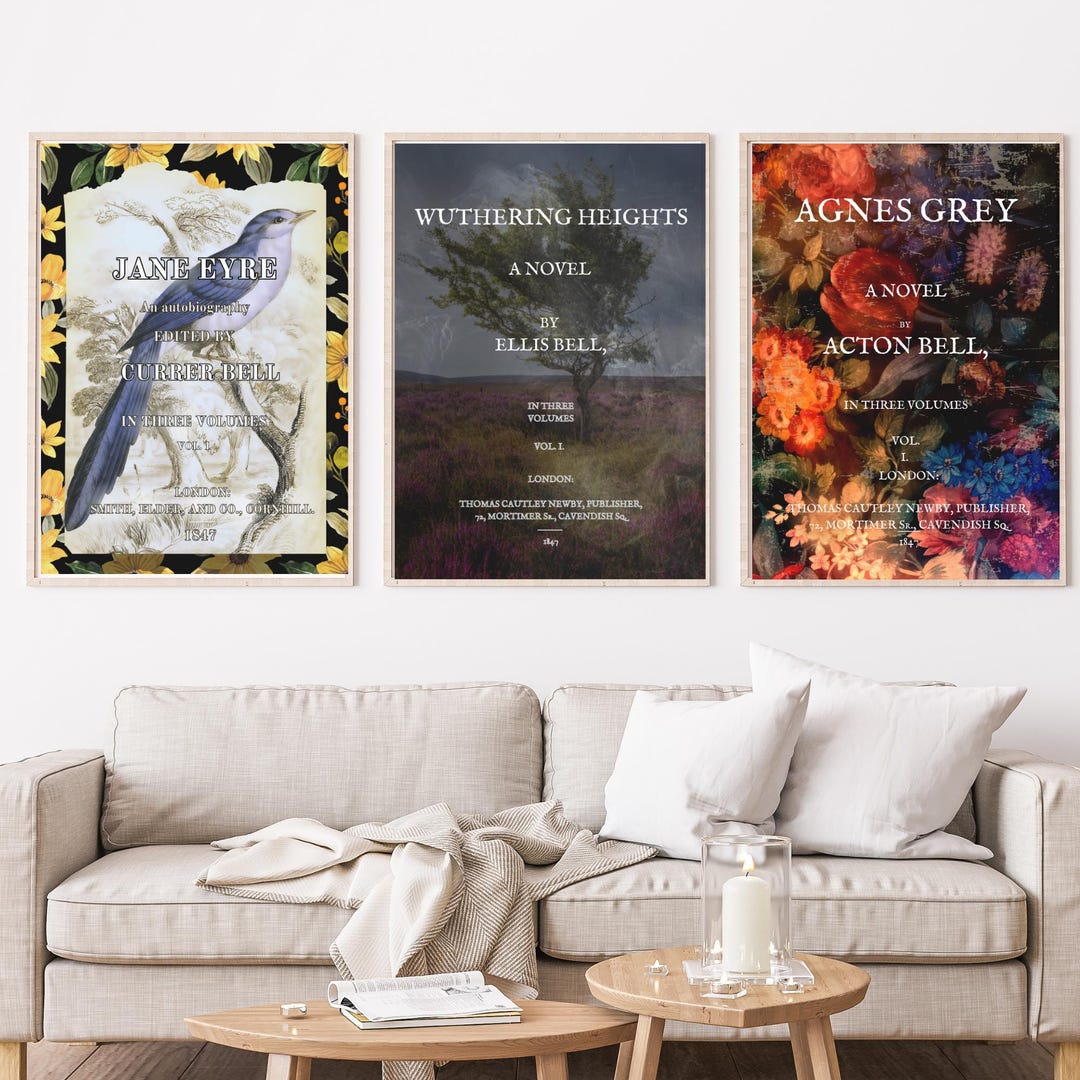 Poster Bundle Set: Brontë Sisters Wall Art Prints Set; Book Lovers Gifts, Booknook, Downloadable ...