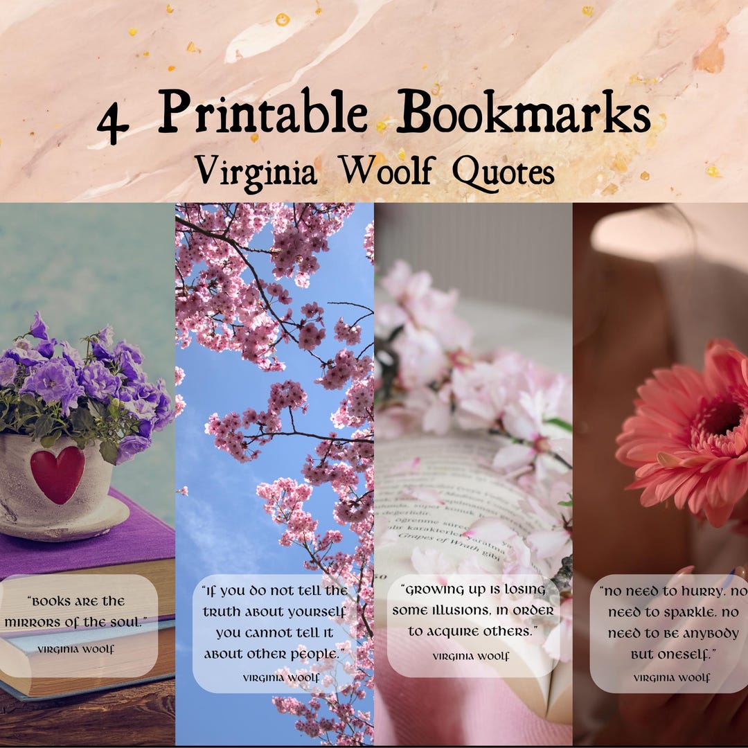 Feminist Bookmark With Virginia Woolf Quotes, Book Markers for Book ...