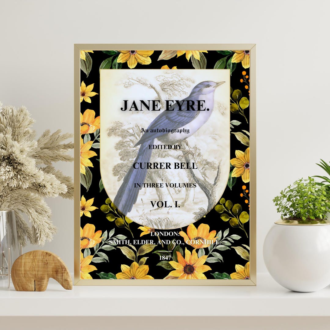 Jane Eyre Book Poster, Charlotte Bronte, Jane Eyre Print for Coquette ...