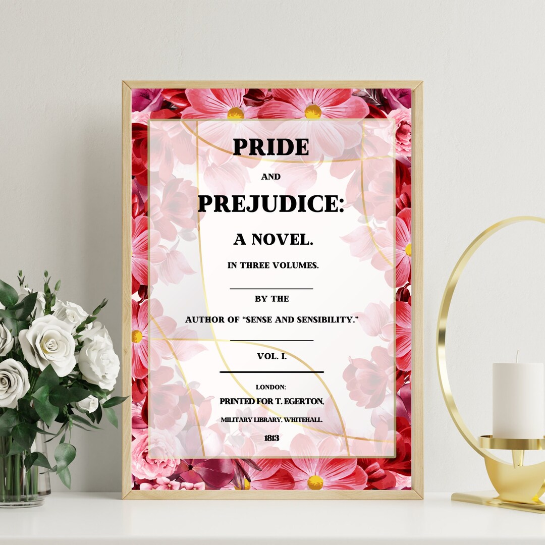 Pride and Prejudice Inspired Book Poster, Digital Download, Printable ...