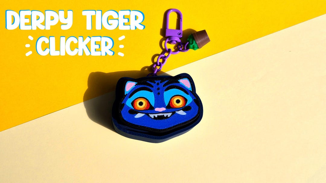 Brinquedo antiestresse Derpy Tiger Clicker, chaveiro antiestresse ...