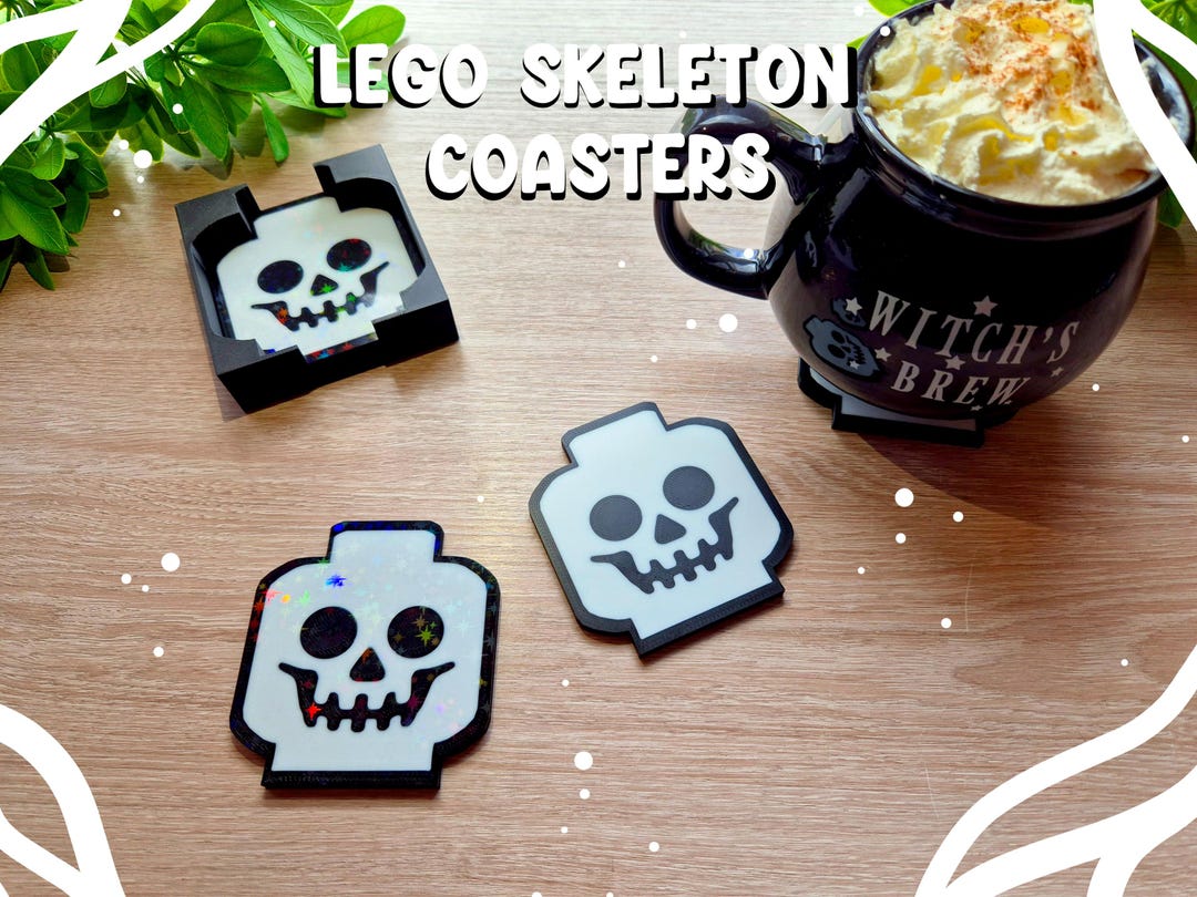3D Printed LEGO Skeleton Coasters With or Without Holographic Effect - Etsy