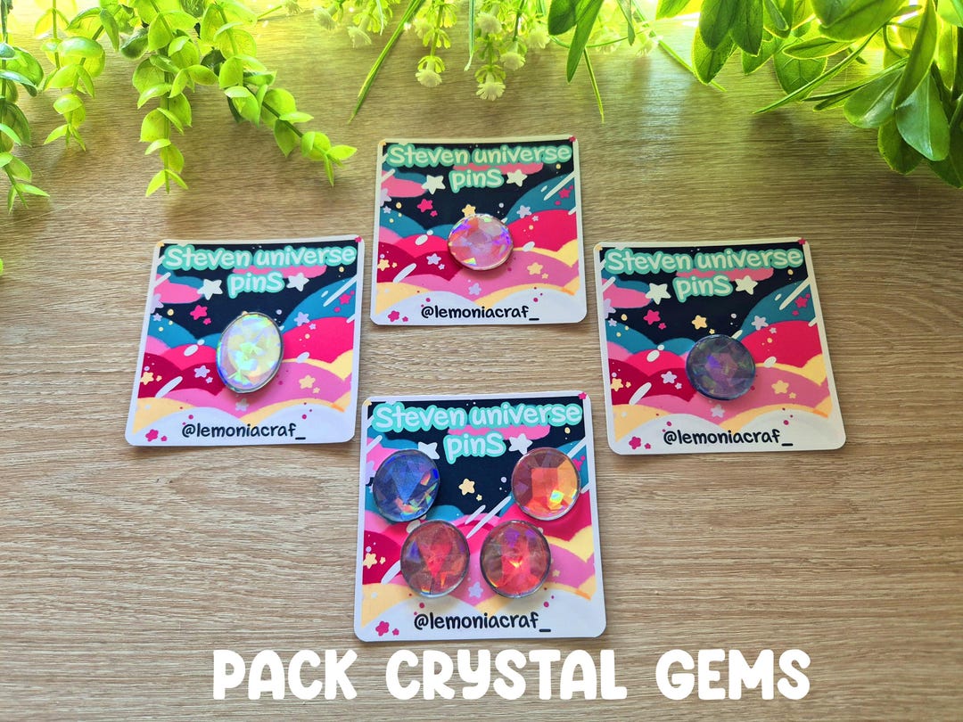 Resin Holographic Pins Based on Crystal Gems, Seteven Universe, Garnet ...