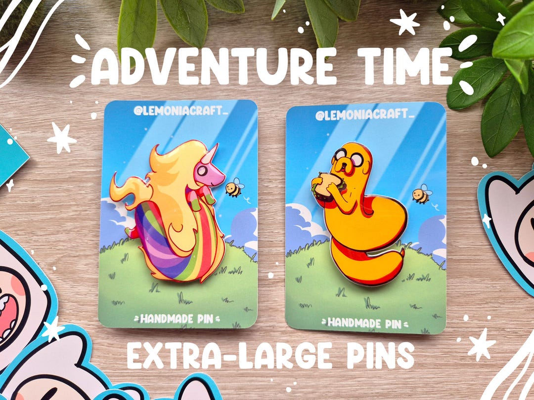 Extra-large Pins Based on Adventure Time, Jake, Lady Rainicorn ...