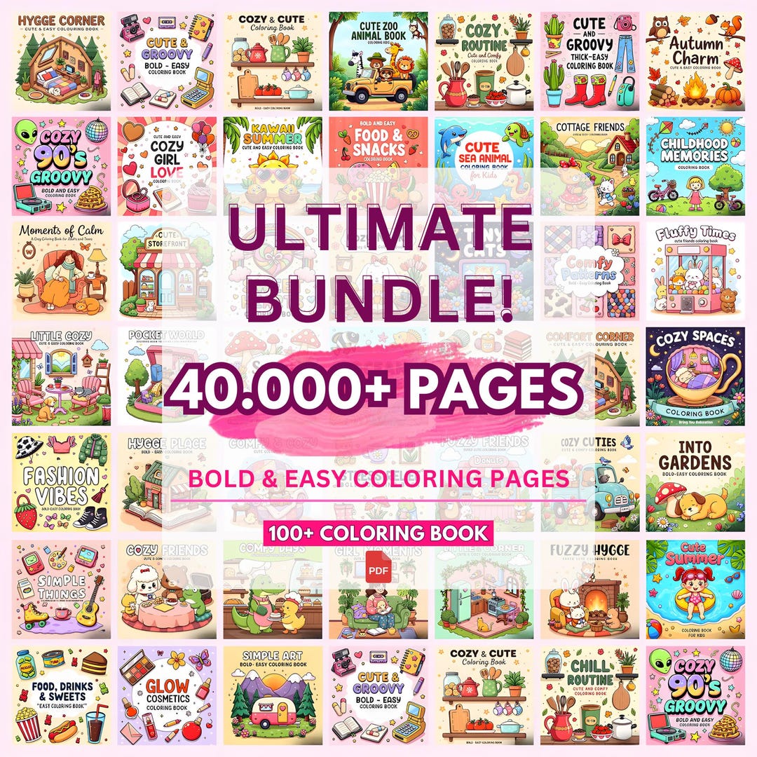 40.000+ Coloring Pages Ultimate Bundle! - 100+ Coloring Books - Bold ...