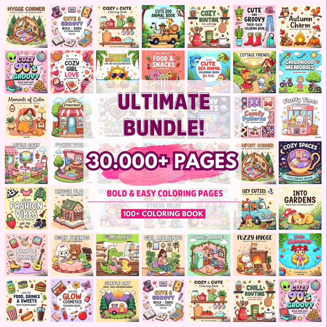 30.000+ Coloring Pages Ultimate Bundle! - 100+ Coloring Books - Cute ...