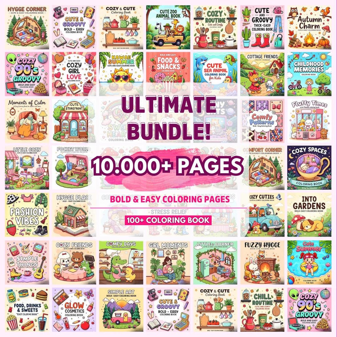 10.000+ Coloring Book Ultimate Bundle, Coloring Book for Kids Cozy ...