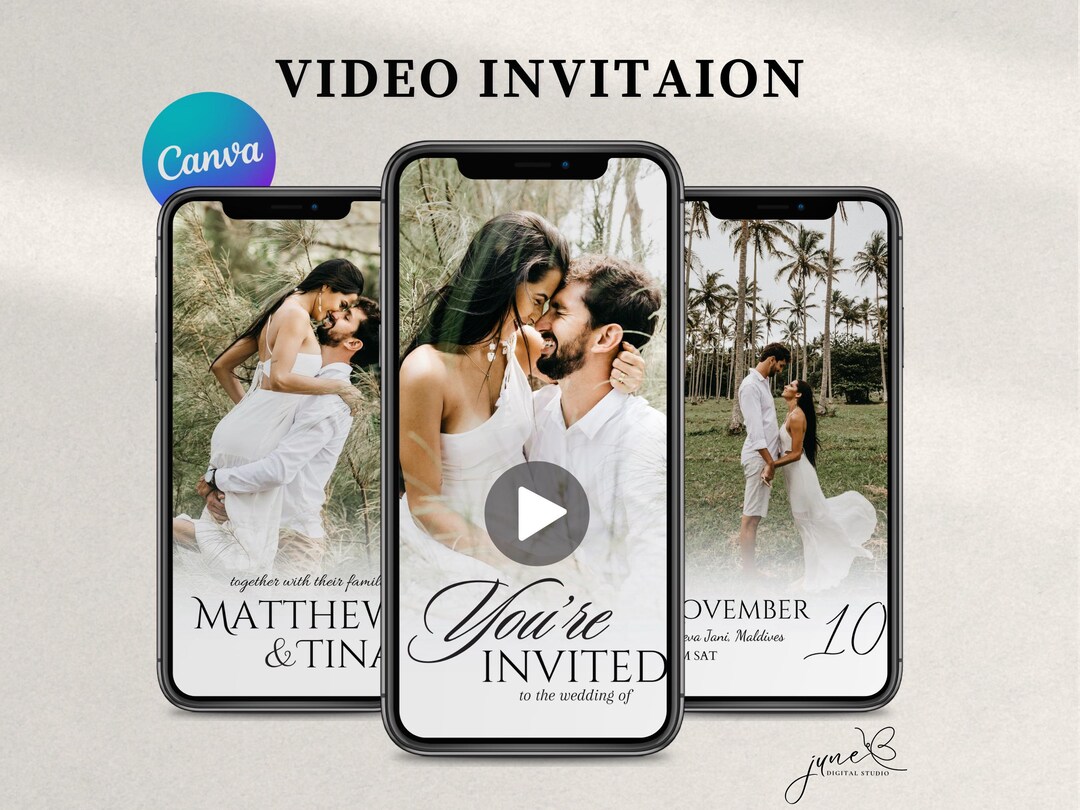 Wedding Video Invitation, Digital Wedding Invitation, Electronic ...