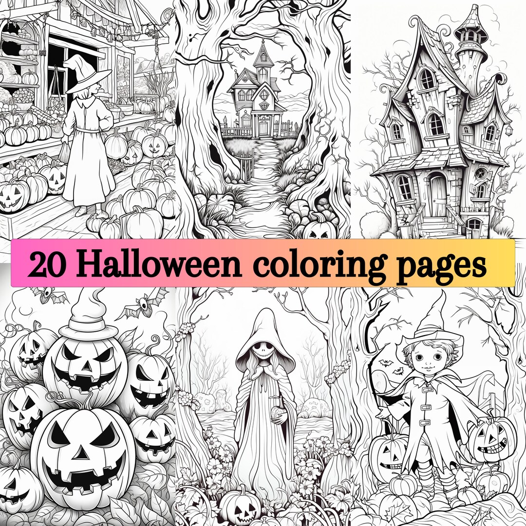 Digital Printable Coloring Book Halloween Coloring Book Printable for ...
