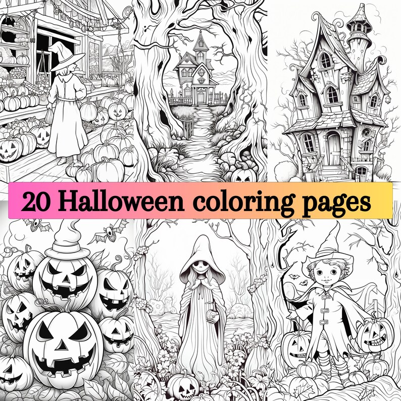 Digital Printable Coloring Book Halloween Coloring Book Printable for ...