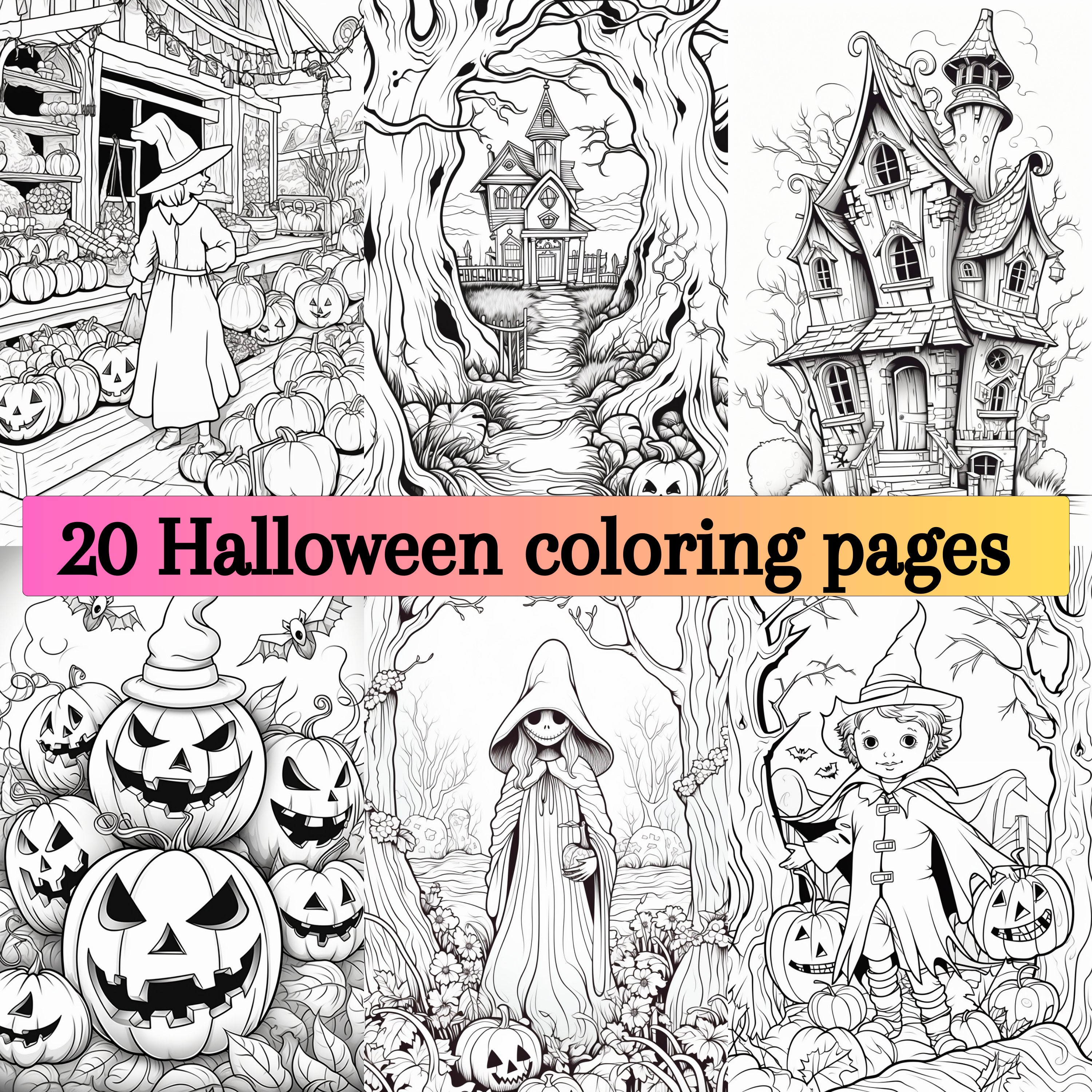 Digital Printable Coloring Book Halloween Coloring Book Printable for ...