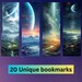 Sci Fi Bookmarks Printable Digital Bookmarks Alien Landscape Bookmarks ...
