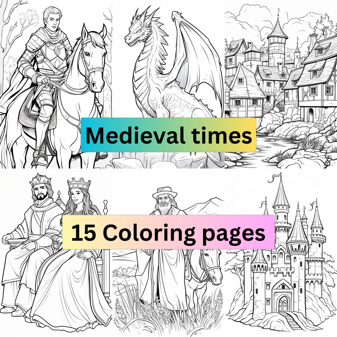 Printable Coloring Book Medieval Times Coloring Pages Digital Printable ...