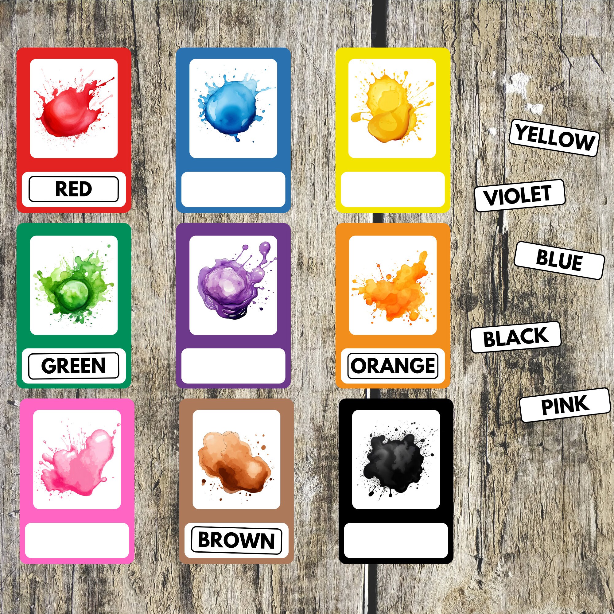 Montessori 3 Part Cards Printable Digital Flashcards Colors Learning ...