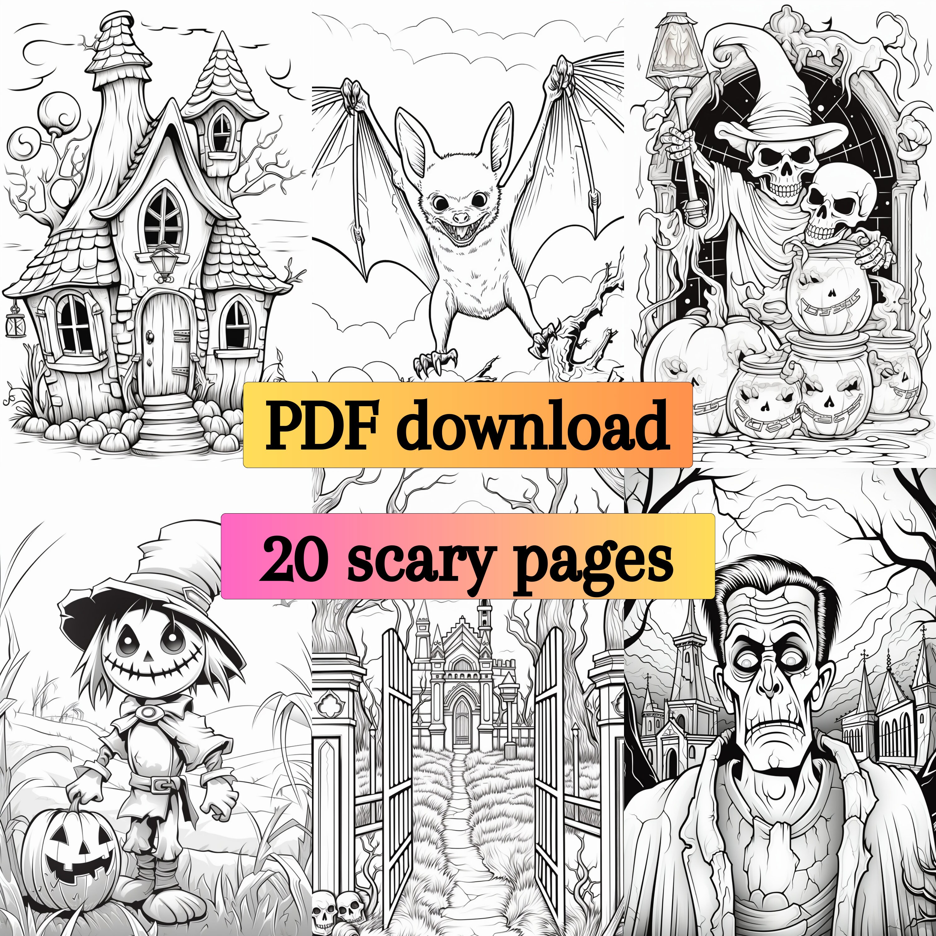 Digital Printable Coloring Book Halloween Coloring Book Printable for ...