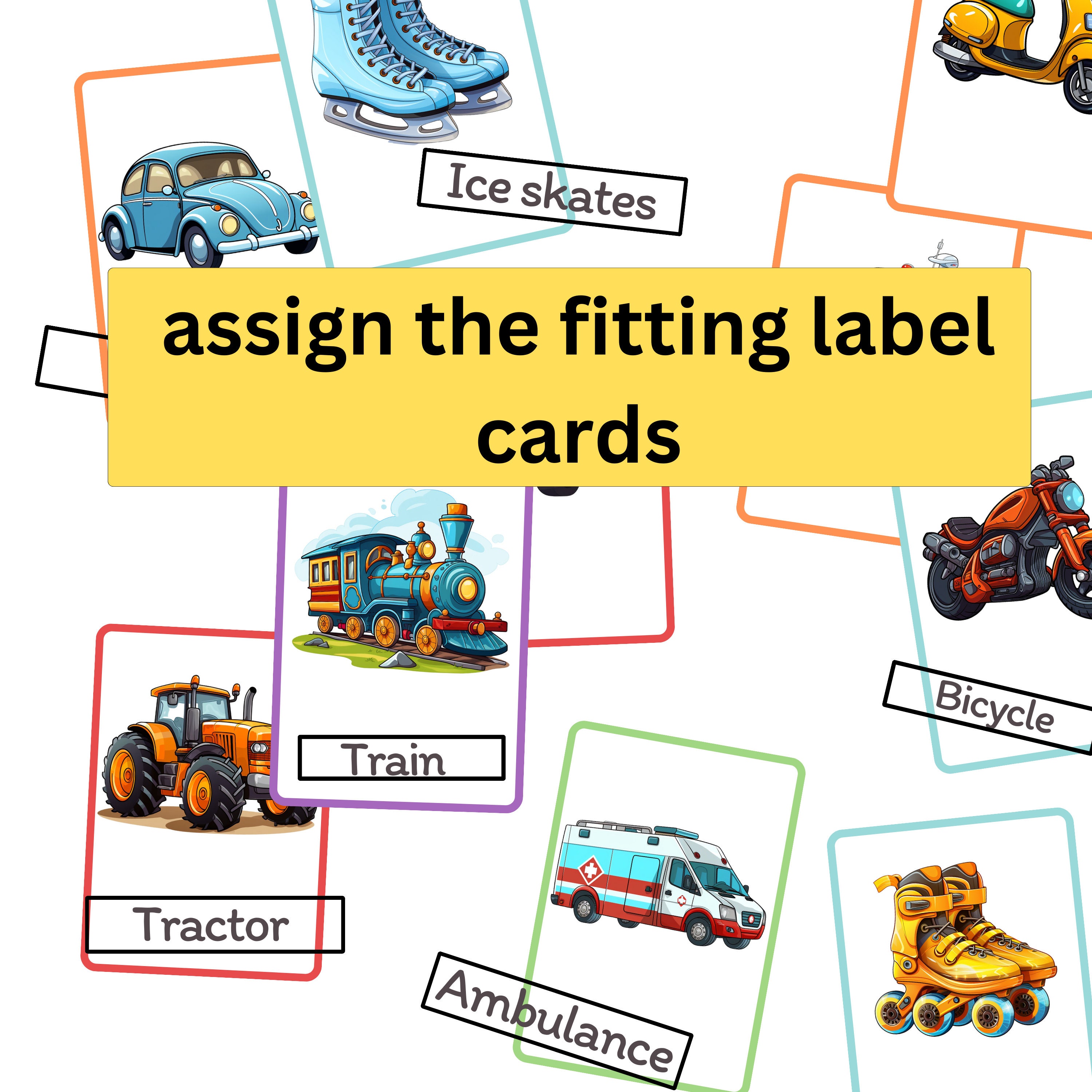 Montessori 3 Part Cards Flashcard Montessori Printable Digital Card ...