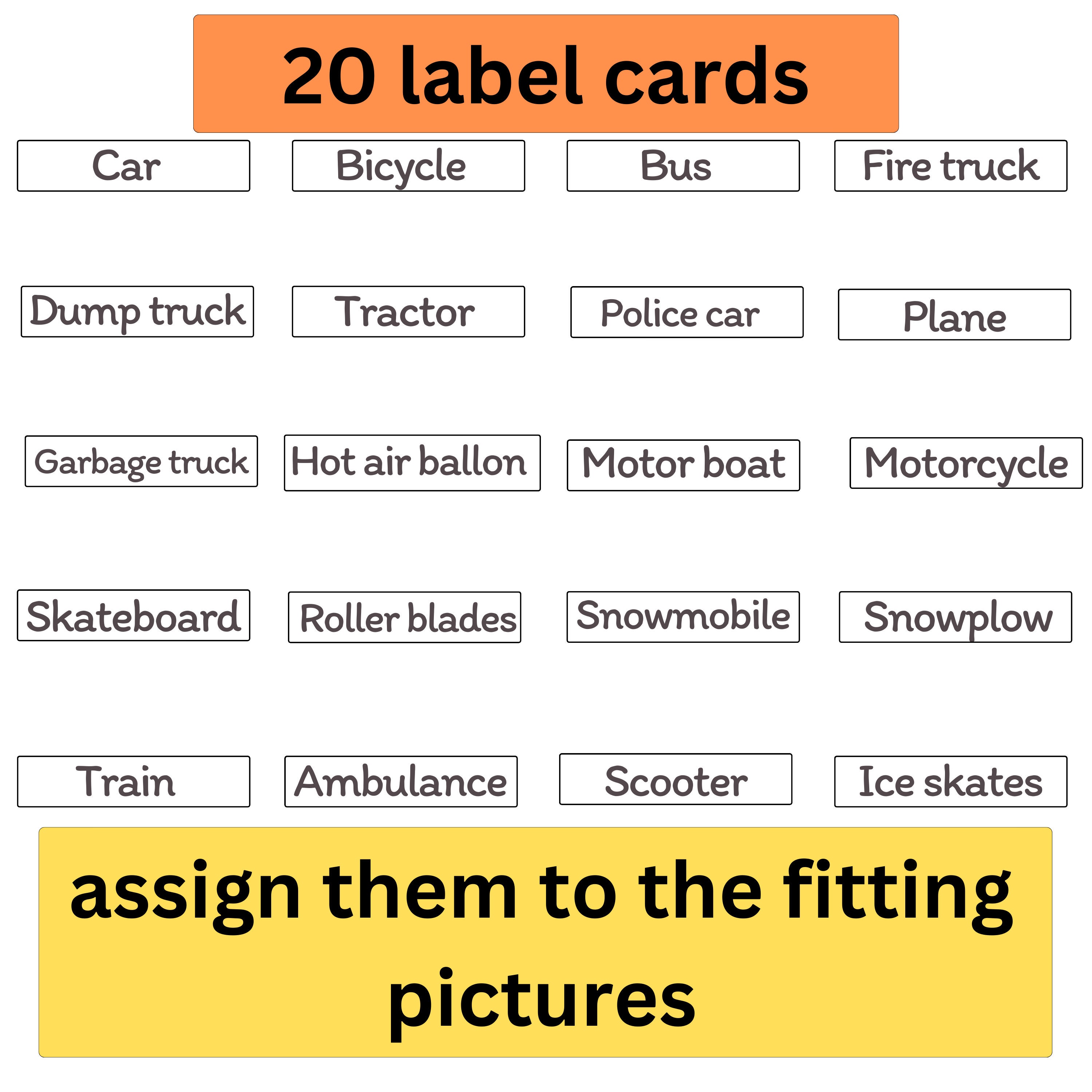 Montessori 3 Part Cards Flashcard Montessori Printable Digital Card ...
