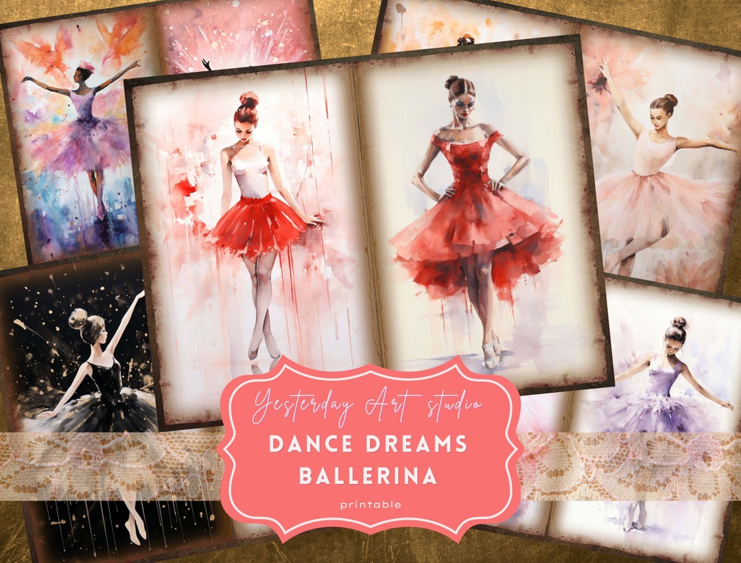 Ballerina Junk Journal Pages Ballerina Ephemera Digital Scrapbook Paper ...