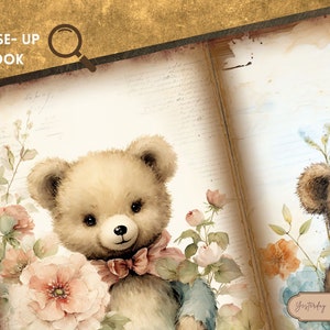 Junk Journal Printable Bears Pages Bear Ephemera Digital Scrapbook ...