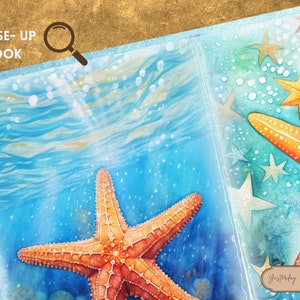 Starfish Junk Journal Pages Ocean Ephemera Digital Scrapbook Paper Kit ...
