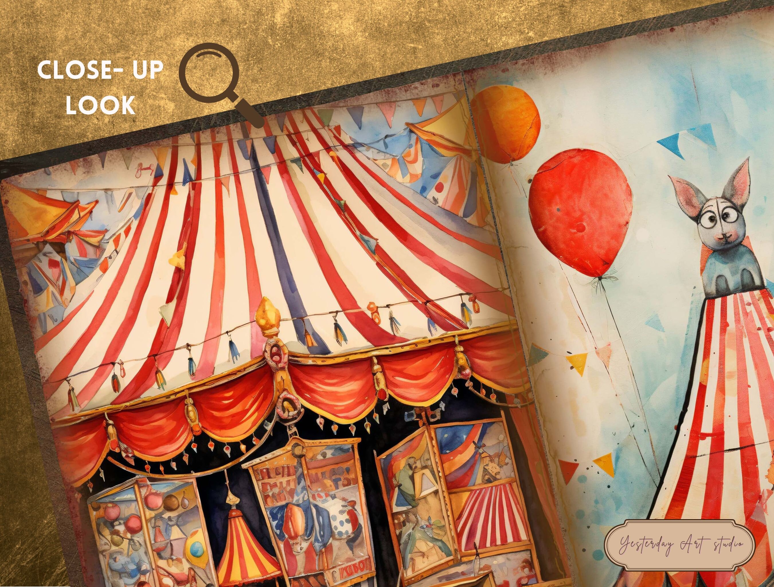 Circus Junk Journal Pages Vintage Circus Ephemera Digital Scrapbook ...