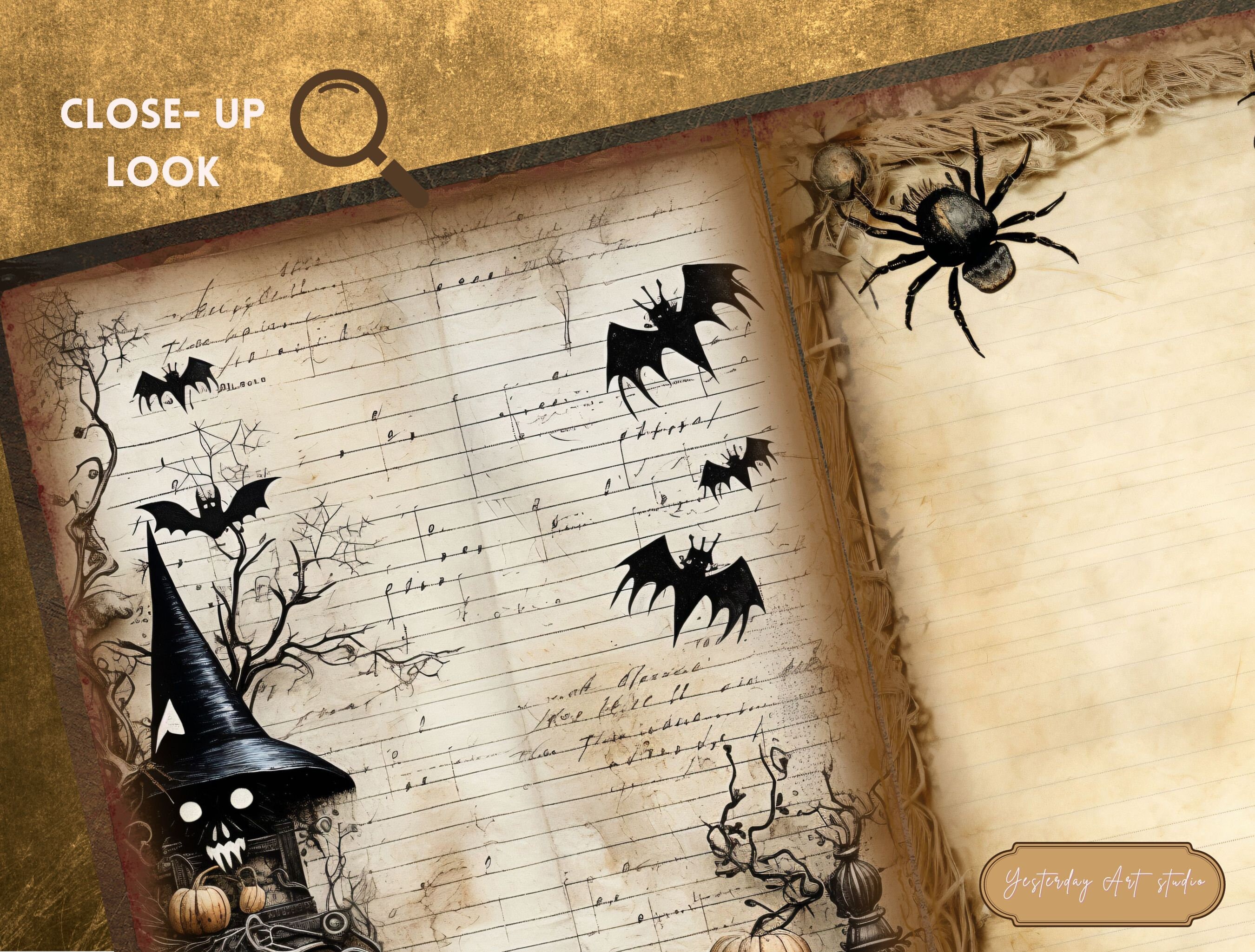 Halloween Junk Journal Printable Backgrounds Papers Pumpkins Junk ...